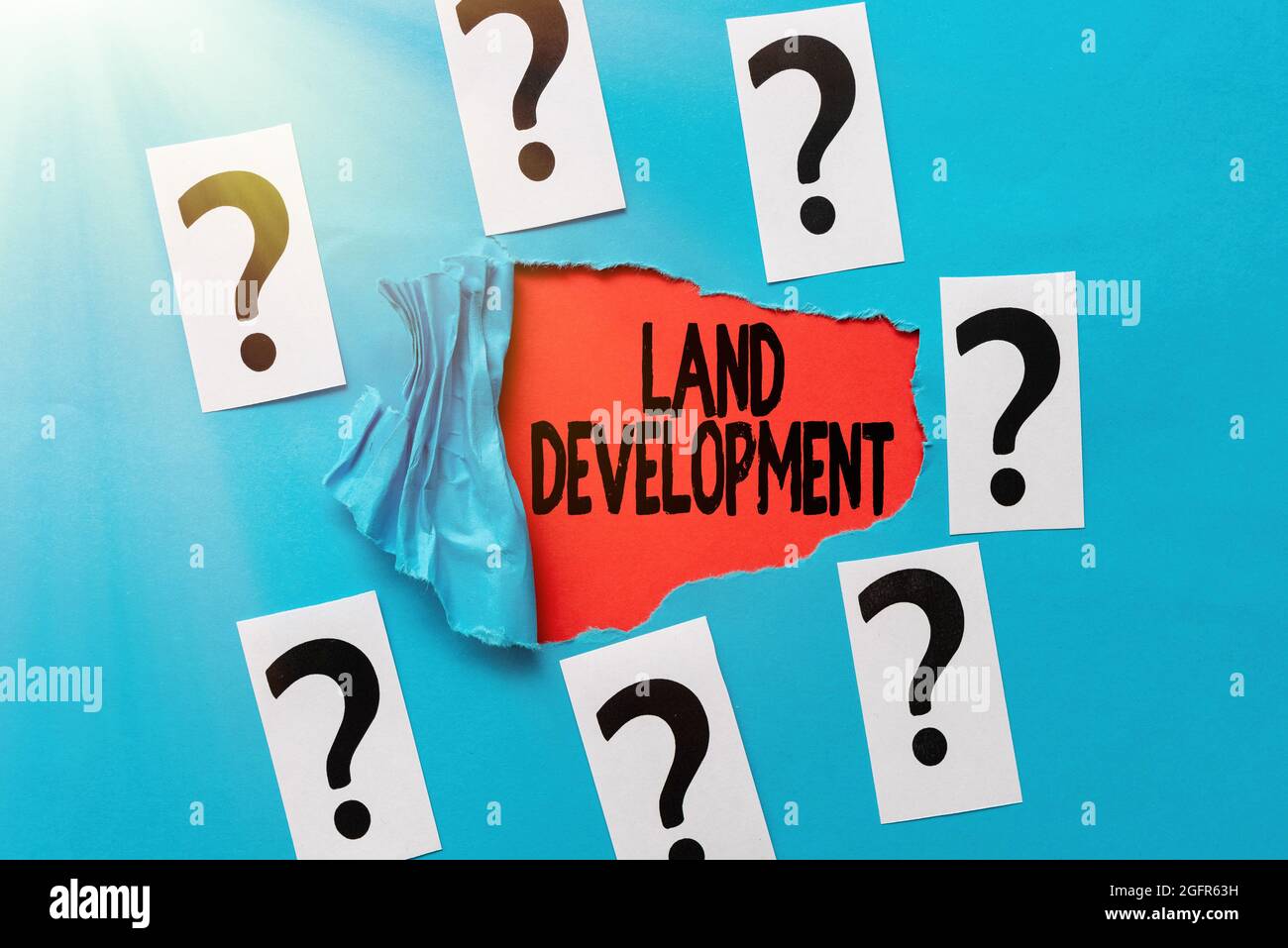 Text showing inspiration Land Development. Conceptual photo process of ...