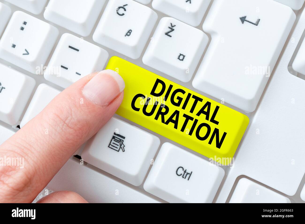 Hand writing sign Digital Curation. Word Written on maintenance ...