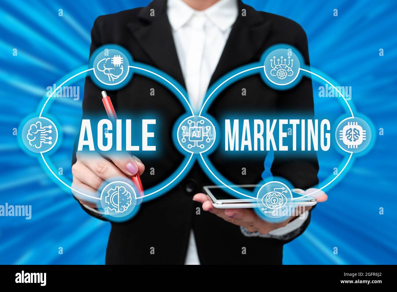 Hand writing sign Agile Marketing. Conceptual photo focusing team ...