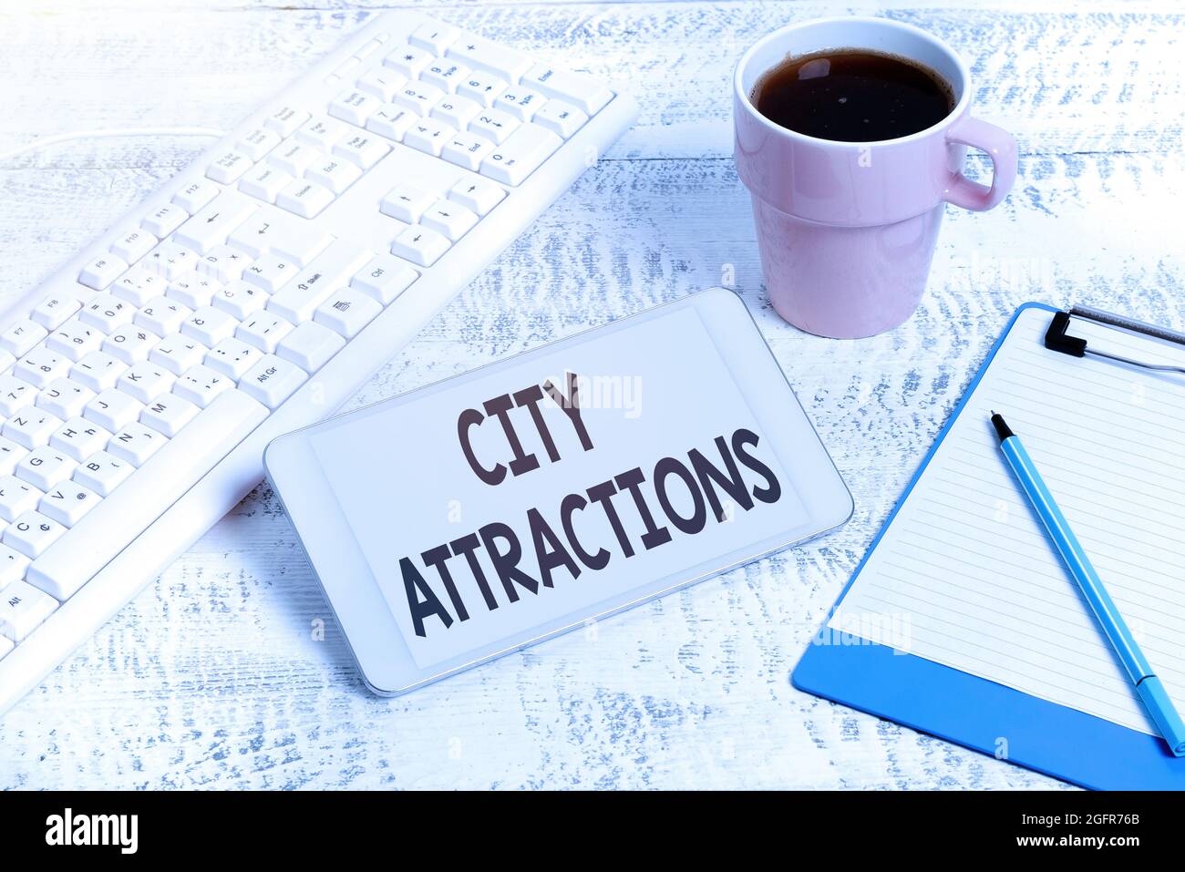 Hand writing sign City Attractions. Conceptual photo place that showing ...