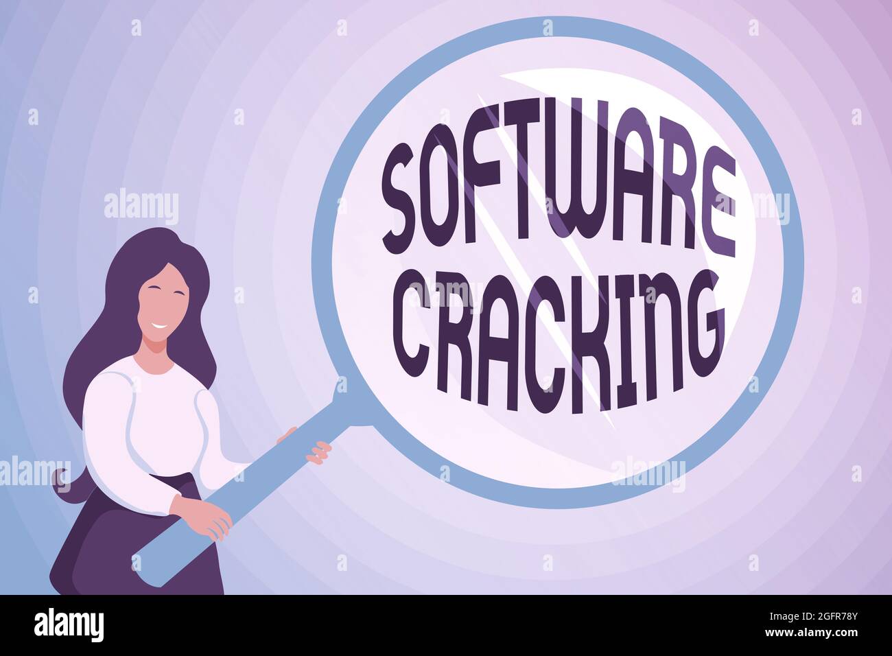 Text showing inspiration Software Cracking. Business overview ...