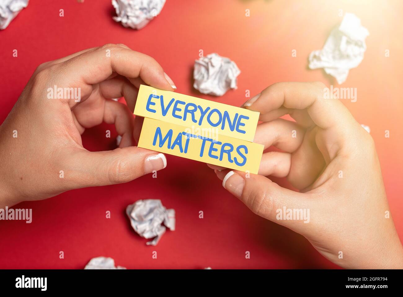 Hand writing sign Everyone Matters. Concept meaning everything that ...