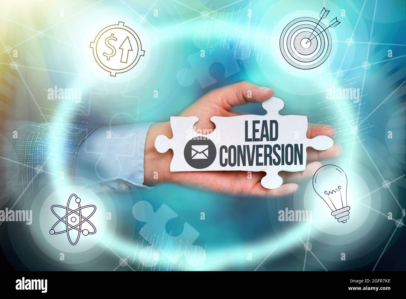 Inspiration showing sign Lead Conversion. Business overview Process of ...