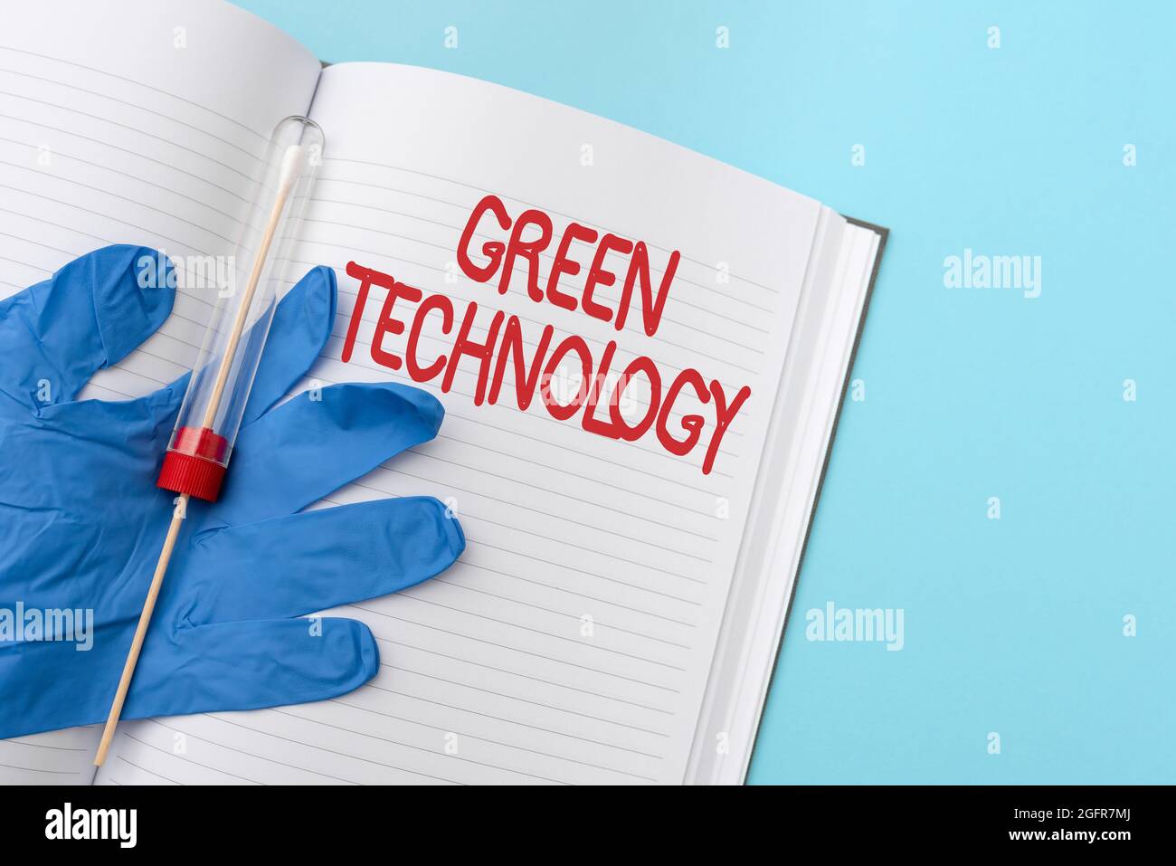 Conceptual caption Green Technology. Word Written on reverse the ...