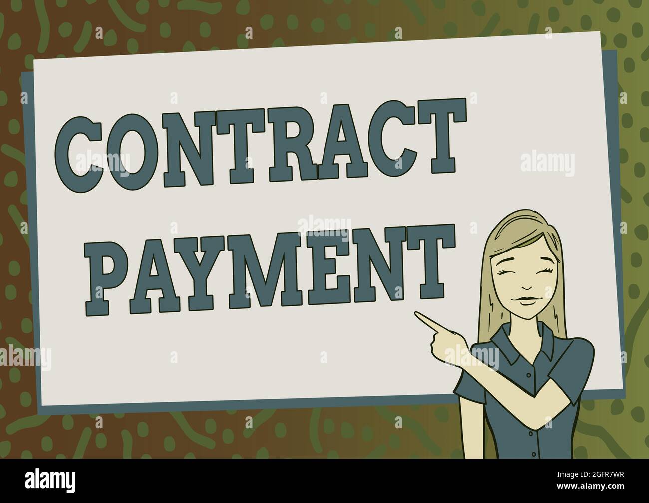 Text caption presenting Contract Payment. Business approach payments ...
