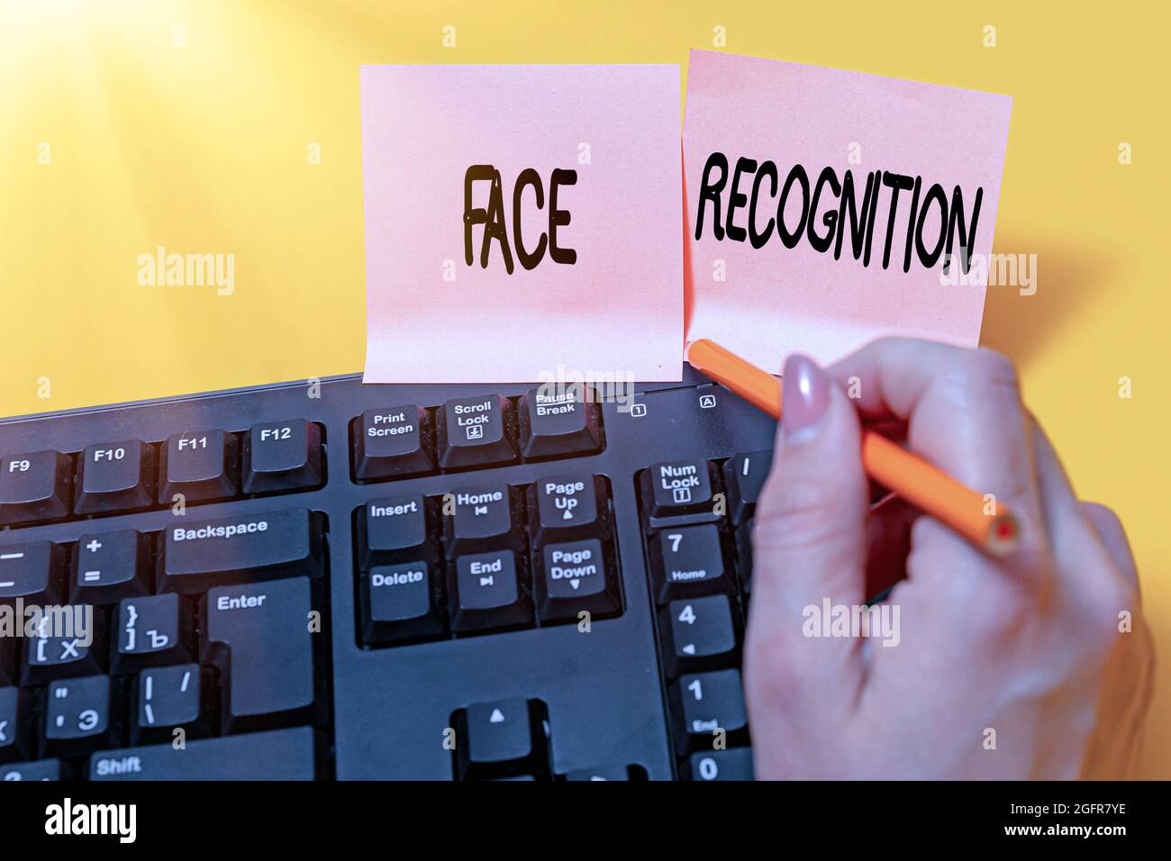 Handwriting text Face Recognition. Word for ability of a computer to ...
