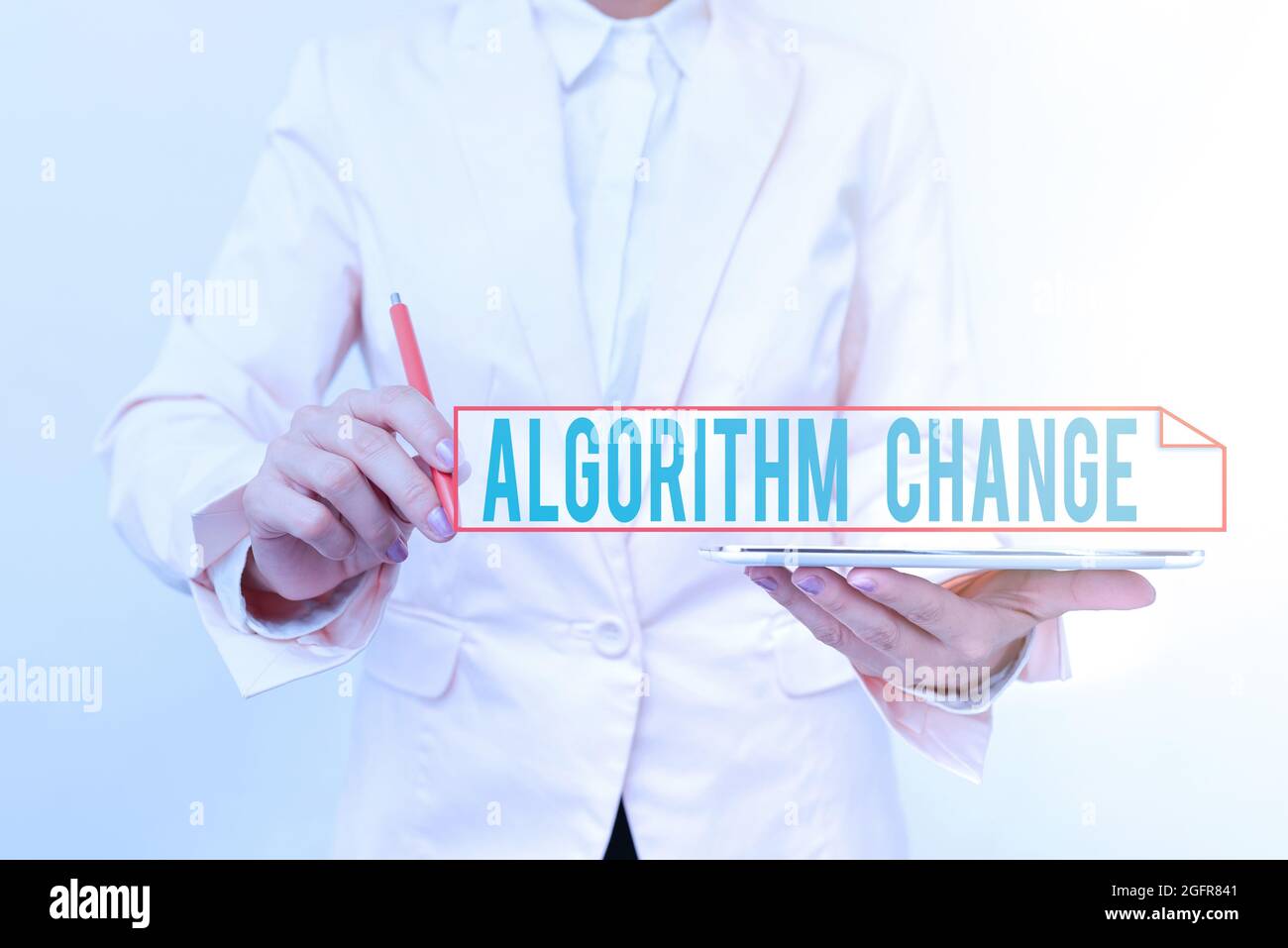 Text sign showing Algorithm Change. Business overview change in procedure designed to perform an ...