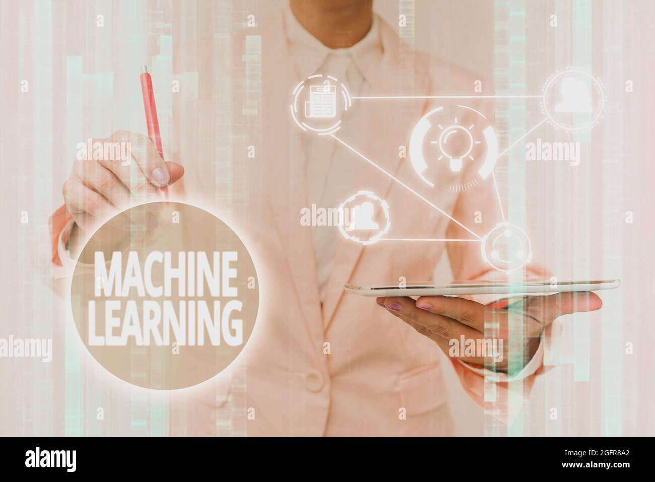 Conceptual display Machine Learning. Business idea scientific study of ...