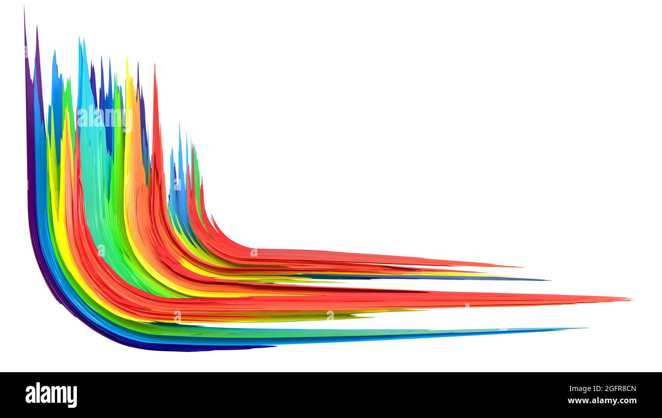 Rainbow abstract twisted brush stroke. Bright curl, artistic spiral ...