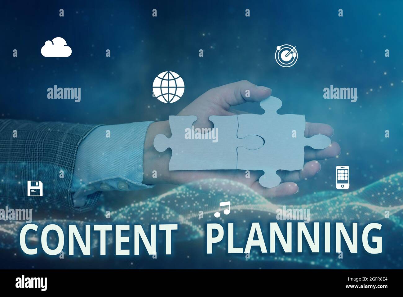 Text caption presenting Content Planning. Business approach establish a ...