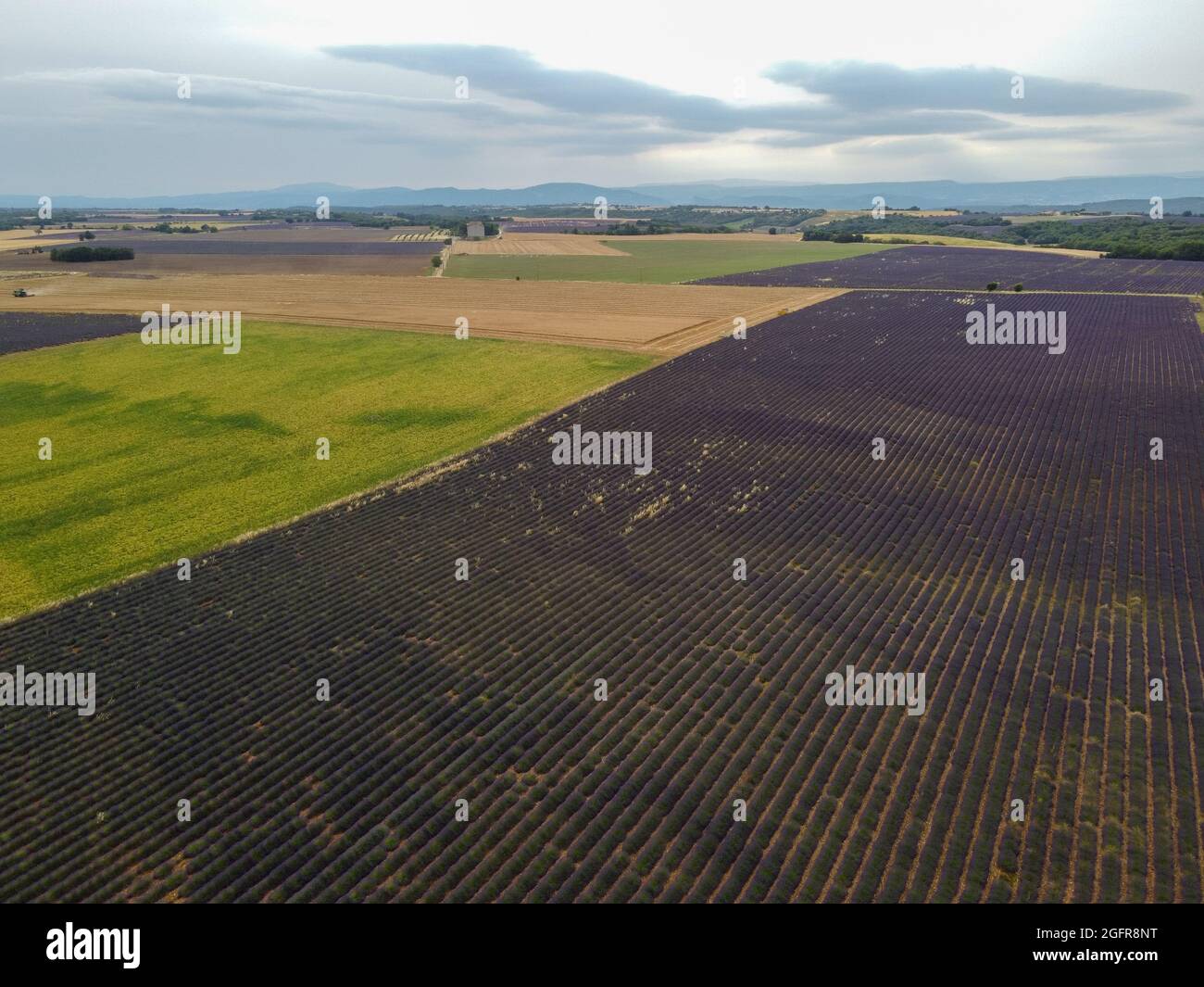 Touristic destination in South of France, aerial view on colorful ...