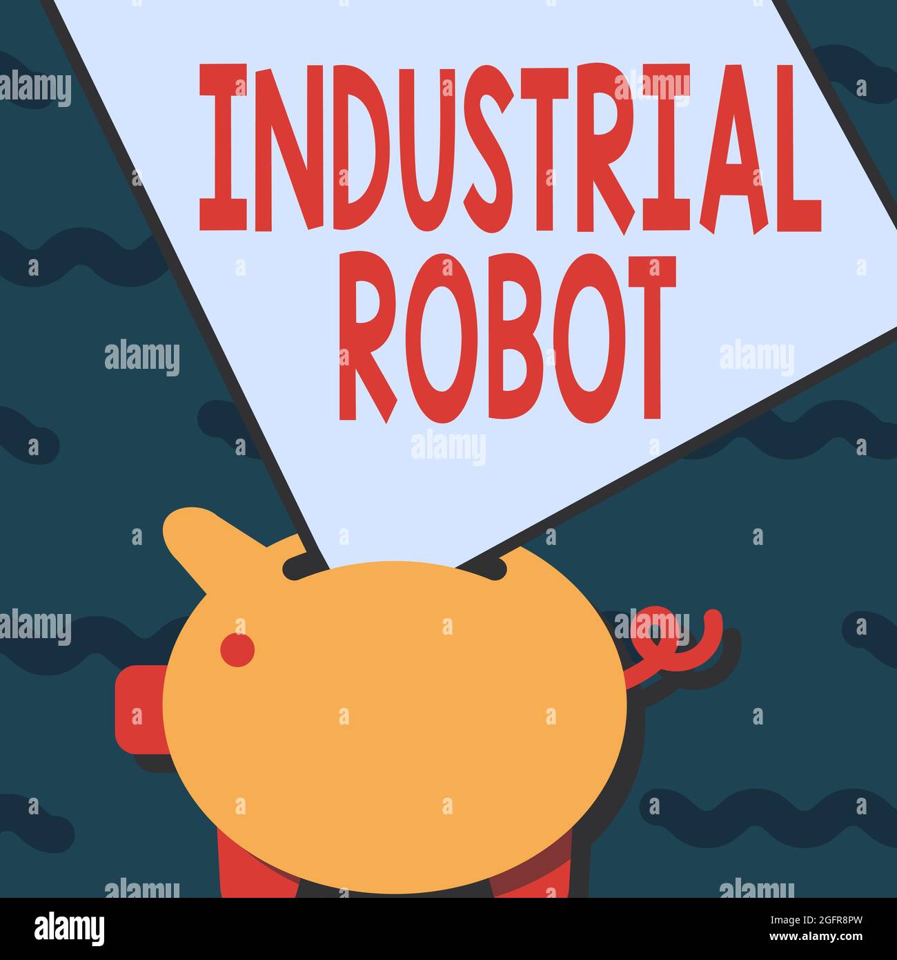 Sign displaying Industrial Robot. Word Written on robotic mechanism ...