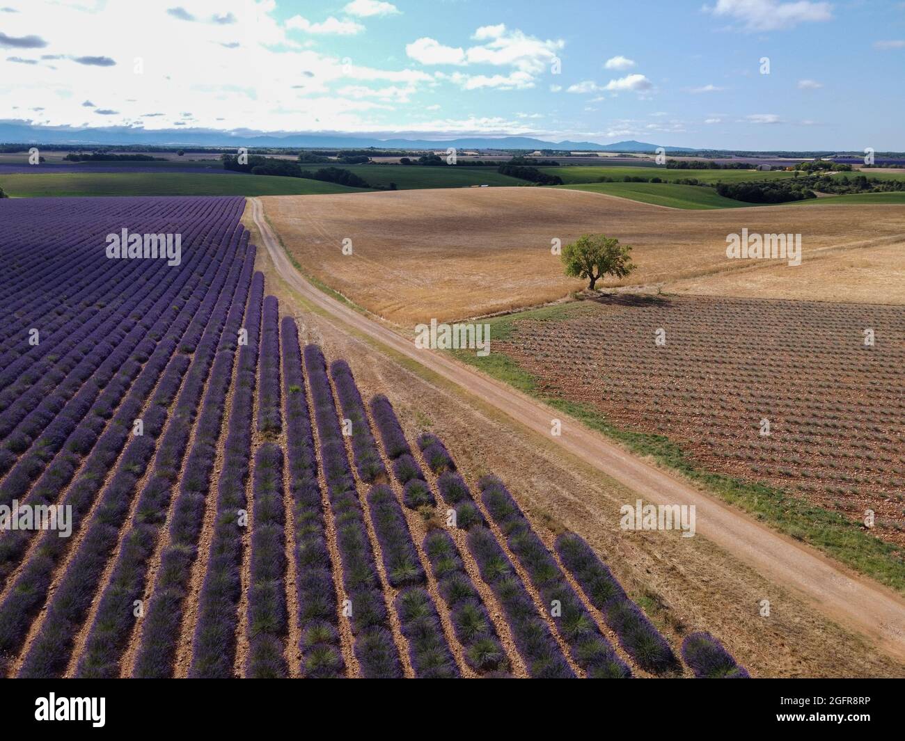 Touristic destination in South of France, aerial view on colorful ...