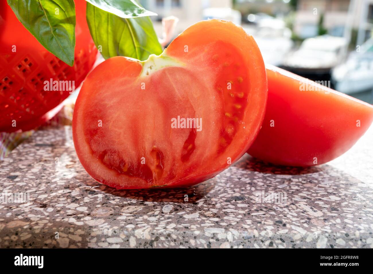 Tasty big ripe french tomatoes from Provence ready to eat in healthy ...