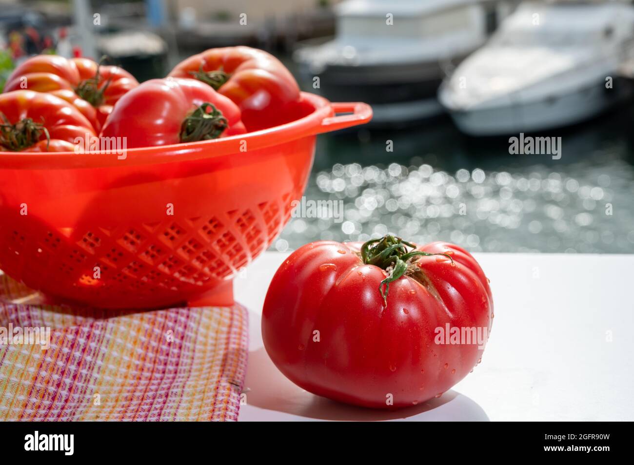 Tasty big ripe french tomatoes from Provence ready to eat in healthy ...