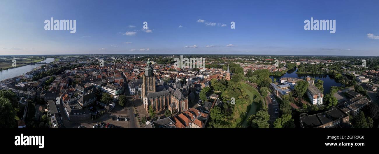 Aerial Dutch urban cityscape with church tower Stock Photo - Alamy