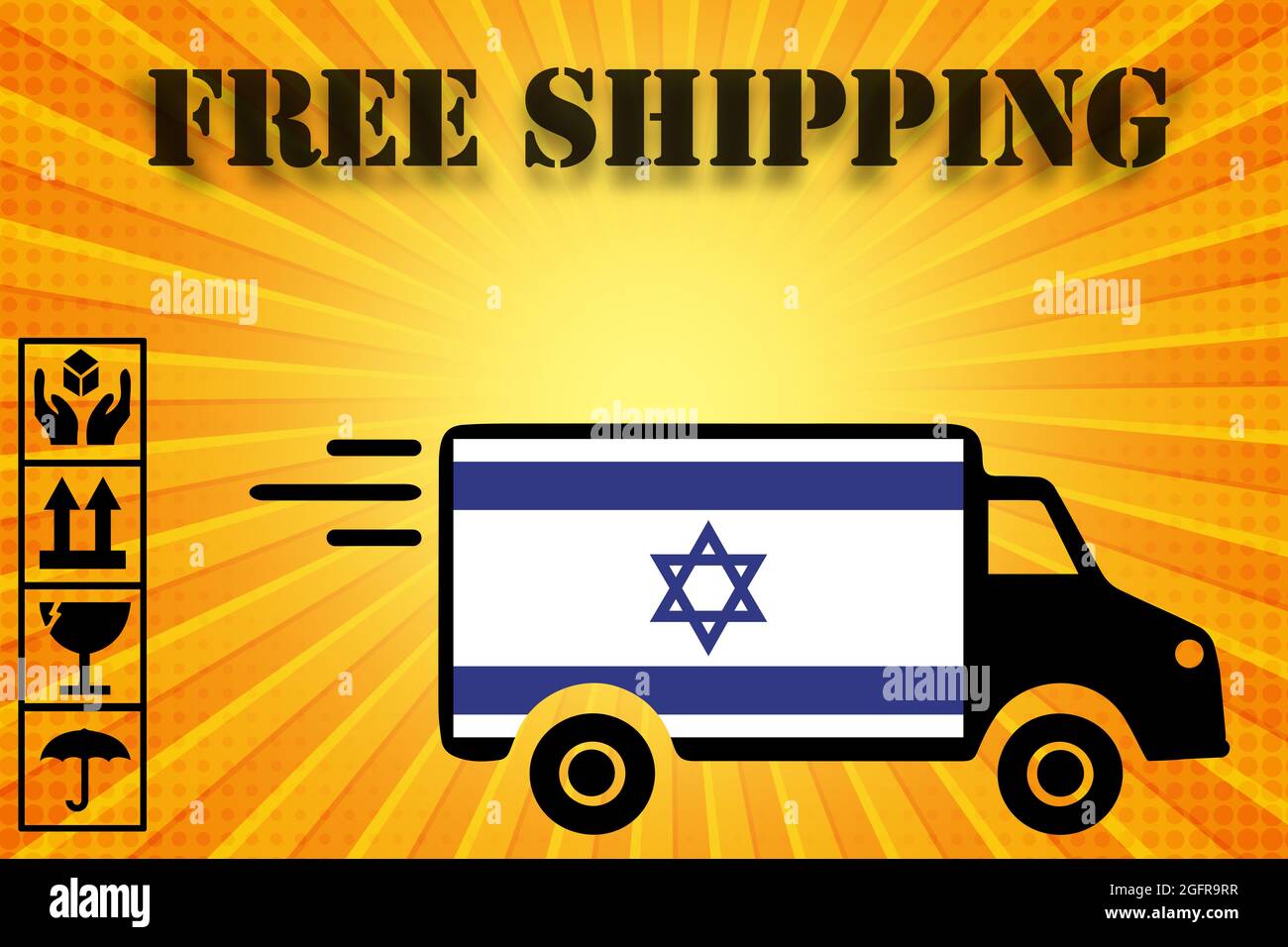 Israel Logistics Concept. black Commercial Industrial Cargo Delivery ...