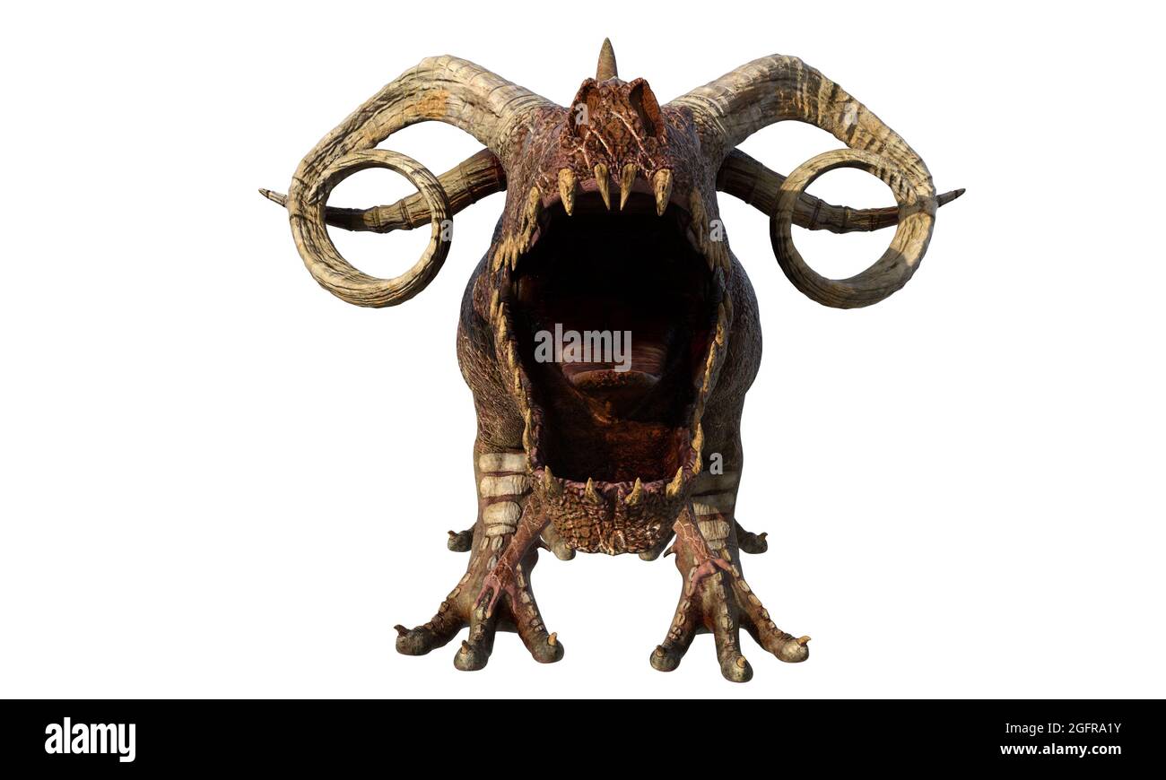 3D illustration Fantasy monster creature isolated on white background ...