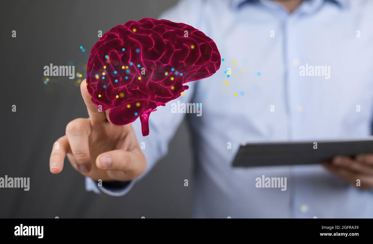Human brain projection cerebral hi-res stock photography and images - Alamy