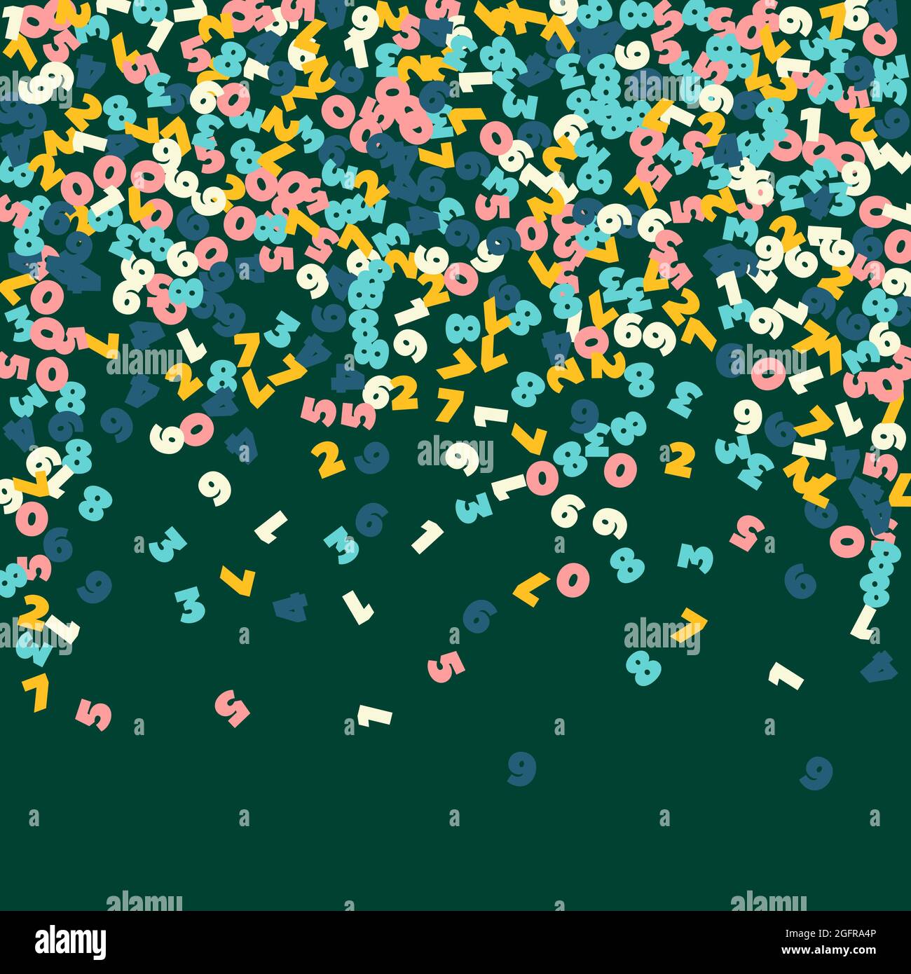 Falling pastel numbers. Math study concept with flying digits ...
