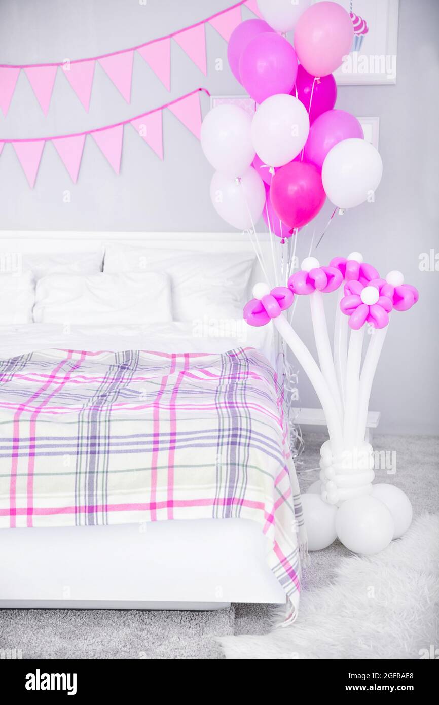 Interior of beautiful room decorated for birthday celebration Stock ...
