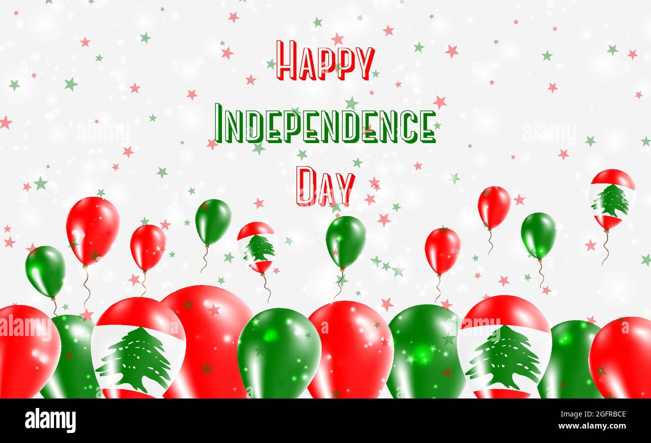Lebanon Independence Day Patriotic Design. Balloons in Lebanese ...