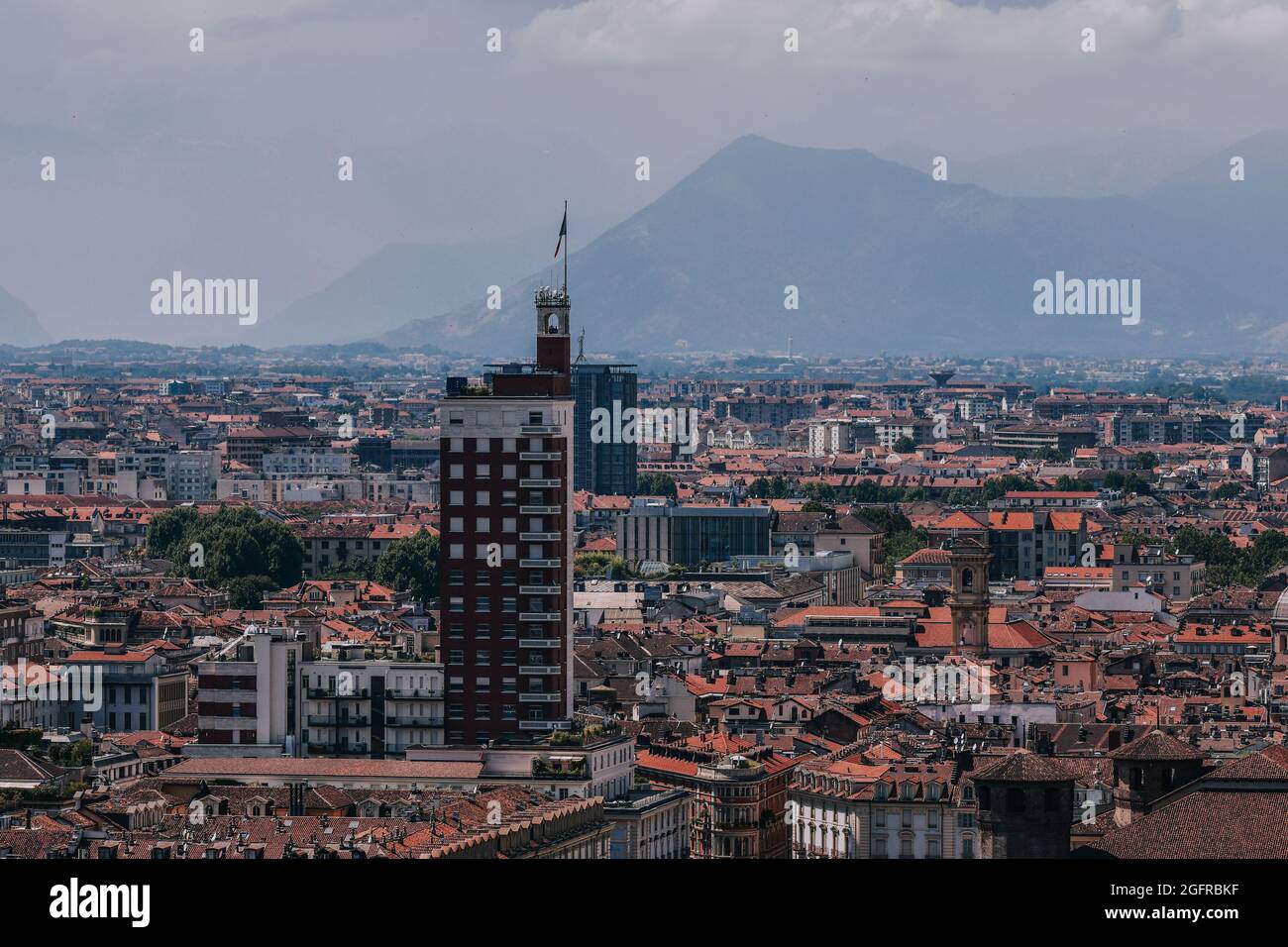Aerial shot of beautiful Turin city in Italy Stock Photo - Alamy