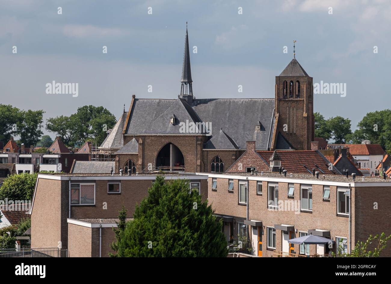 Sluis, the Netherlands - August 5, 2021: Sint Johannes de Doperkerk ...