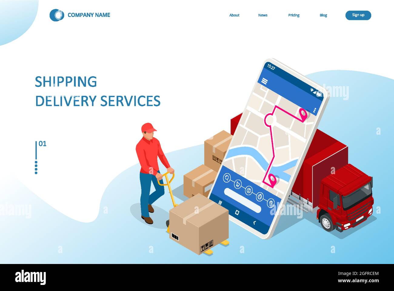 Isometric Logistics and Delivery concept. Delivery home and office ...