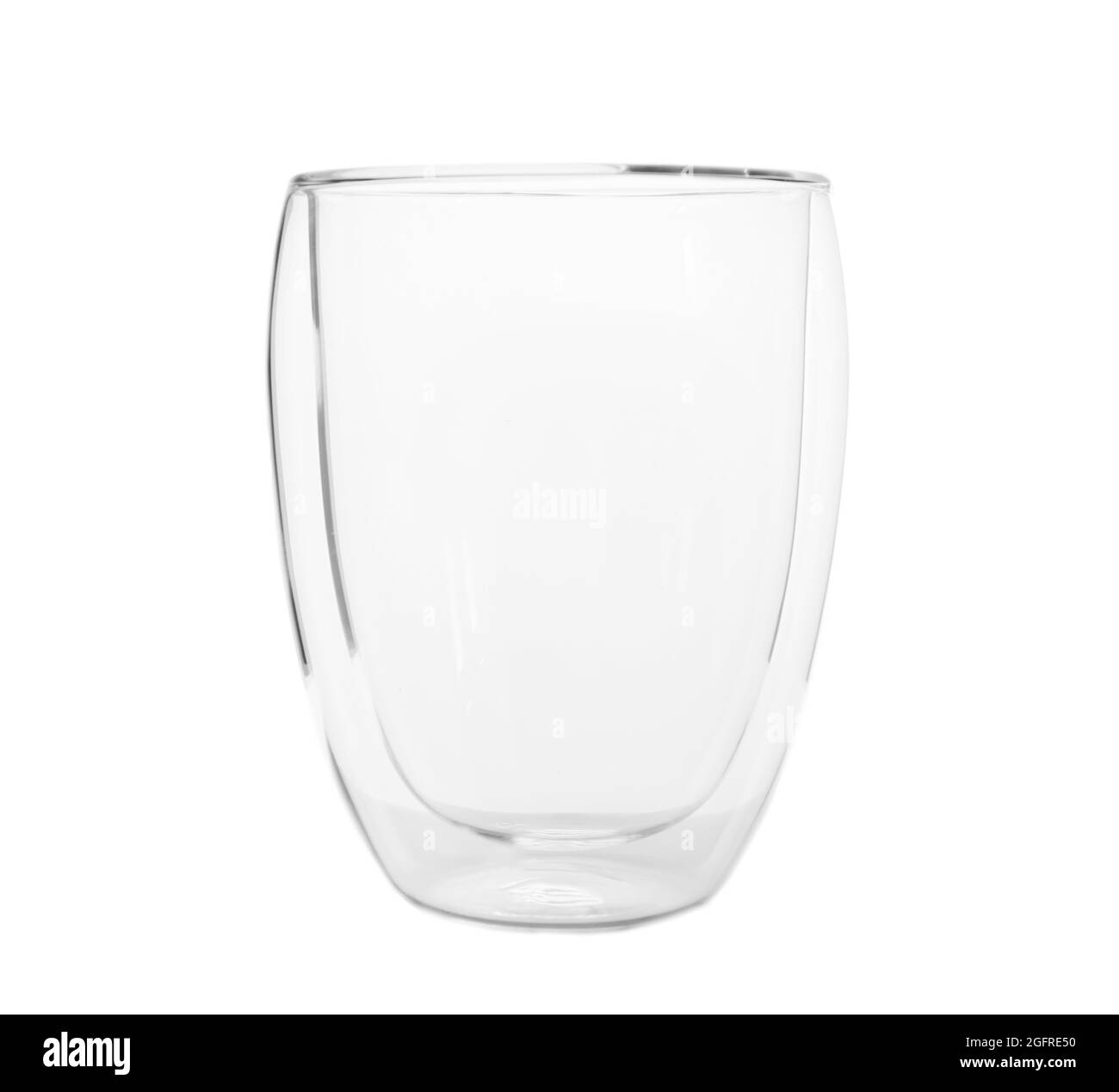 Empty glass cup on white background Stock Photo - Alamy