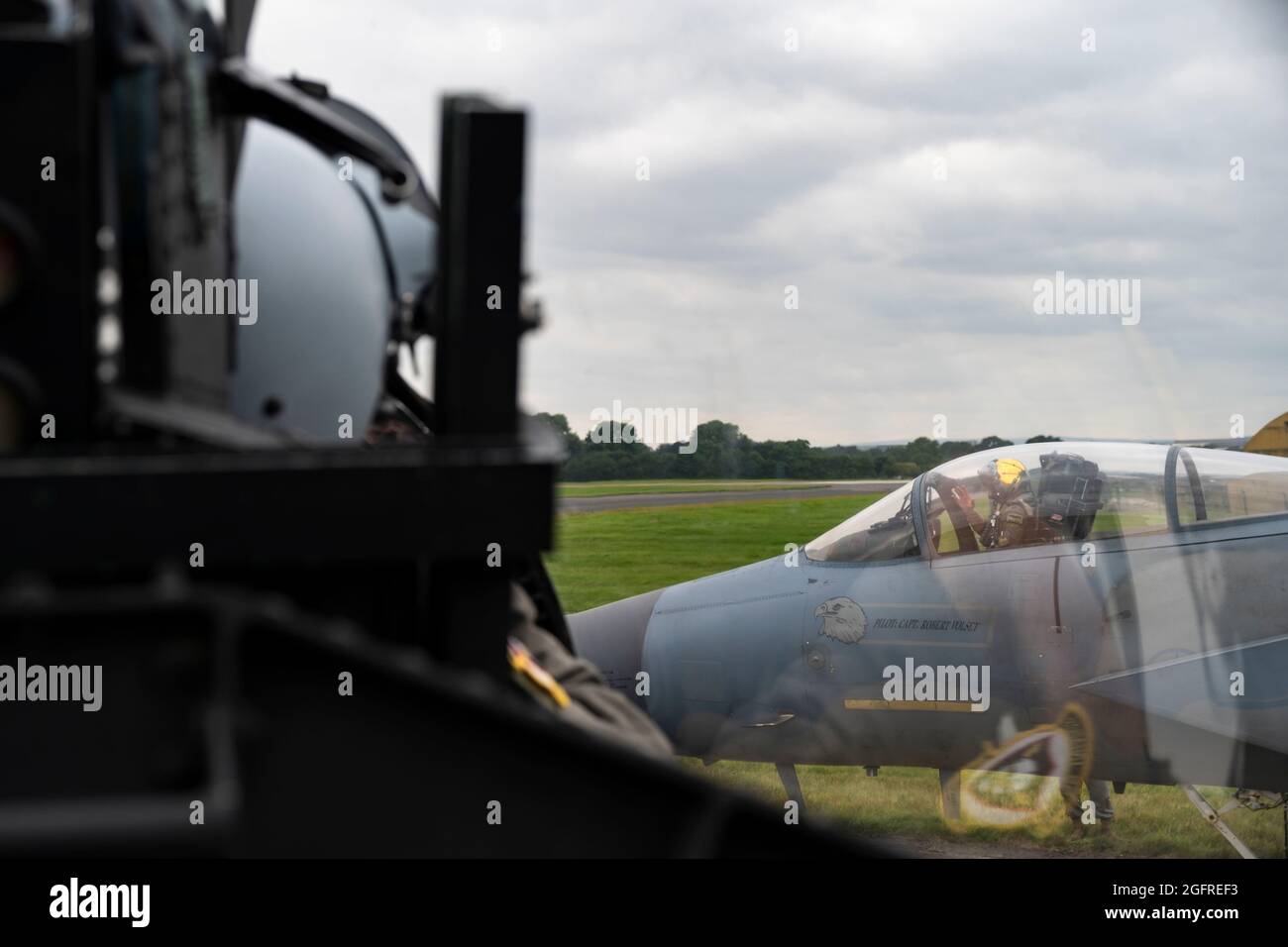 A U.S. Air Force F-15C Eagle pilot assigned to the 493rd Fighter ...