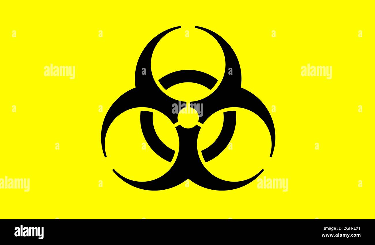 Top view of Biohazard symbol flag, no flagpole. Plane design, layout ...