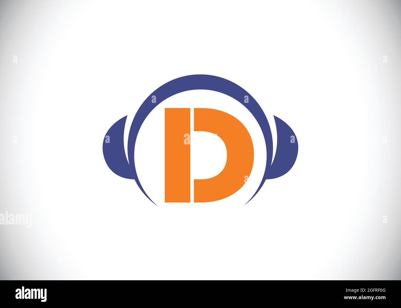 Initial D monogram alphabet with a headphone. Headphone Logo. Music ...