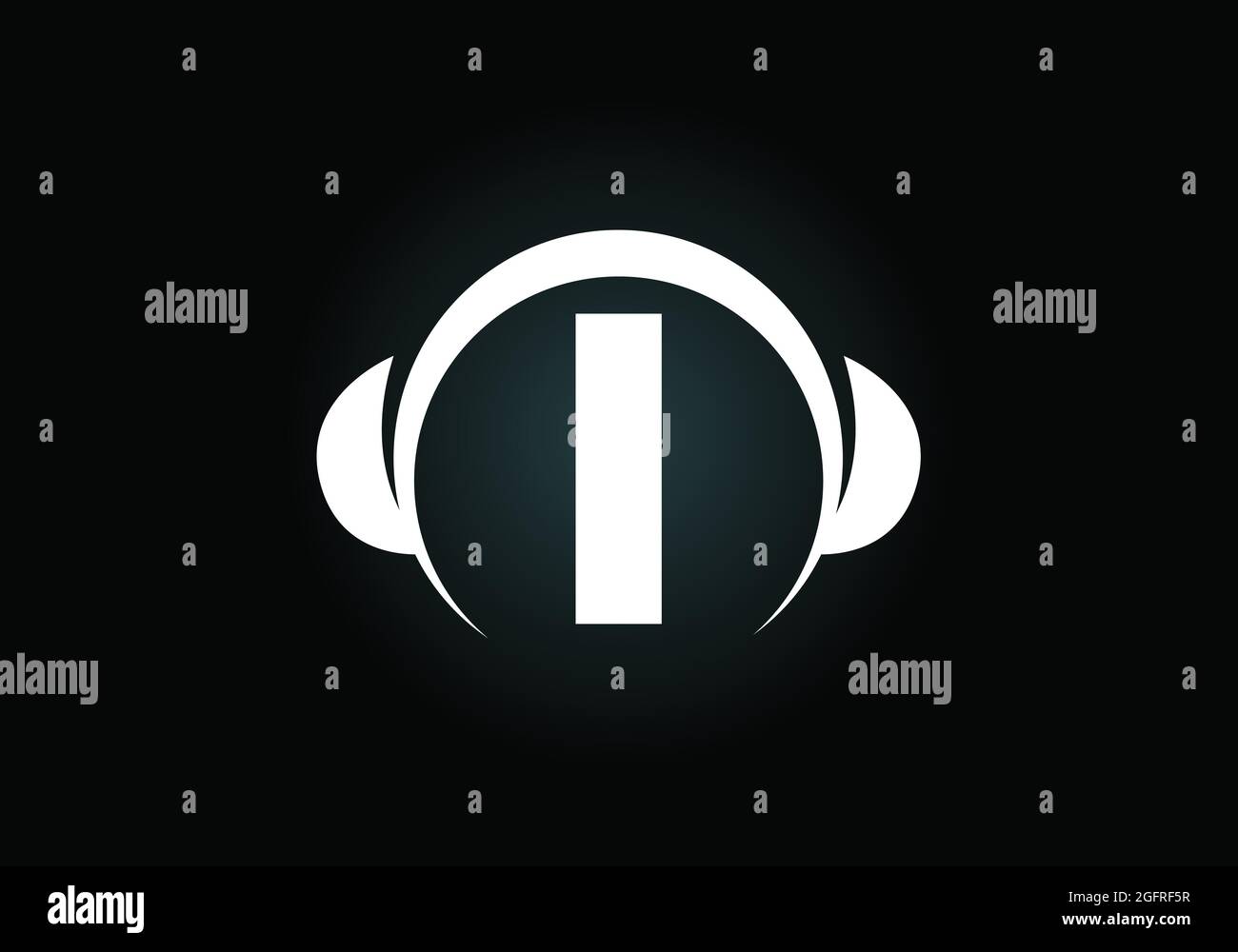 Initial I monogram alphabet with a headphone. Headphone Logo. Music ...