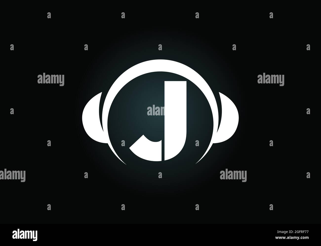 Initial J monogram alphabet with a headphone. Headphone Logo. Music ...