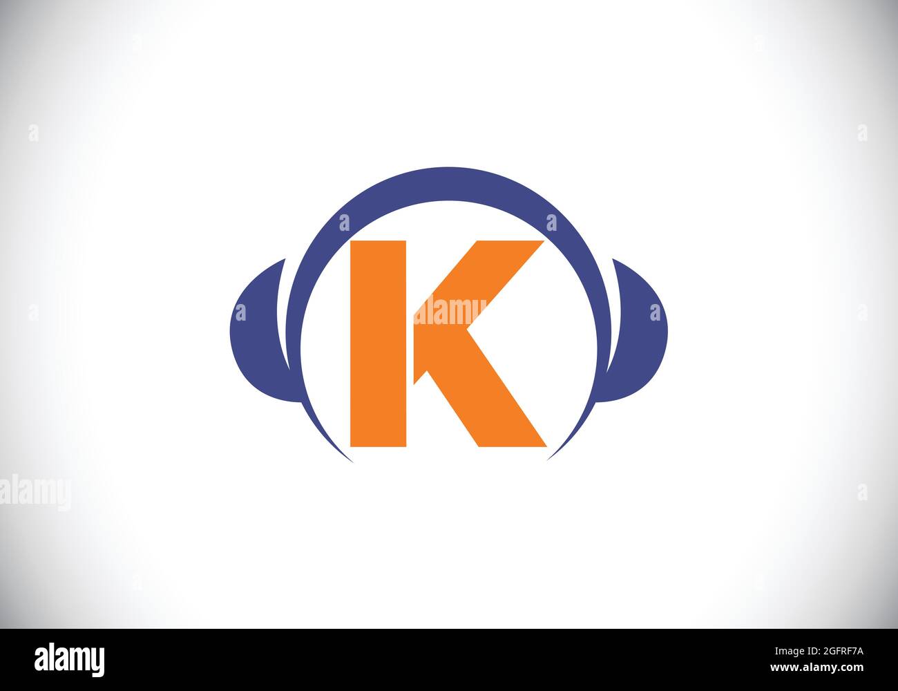 Initial K monogram alphabet with a headphone. Headphone Logo. Music ...