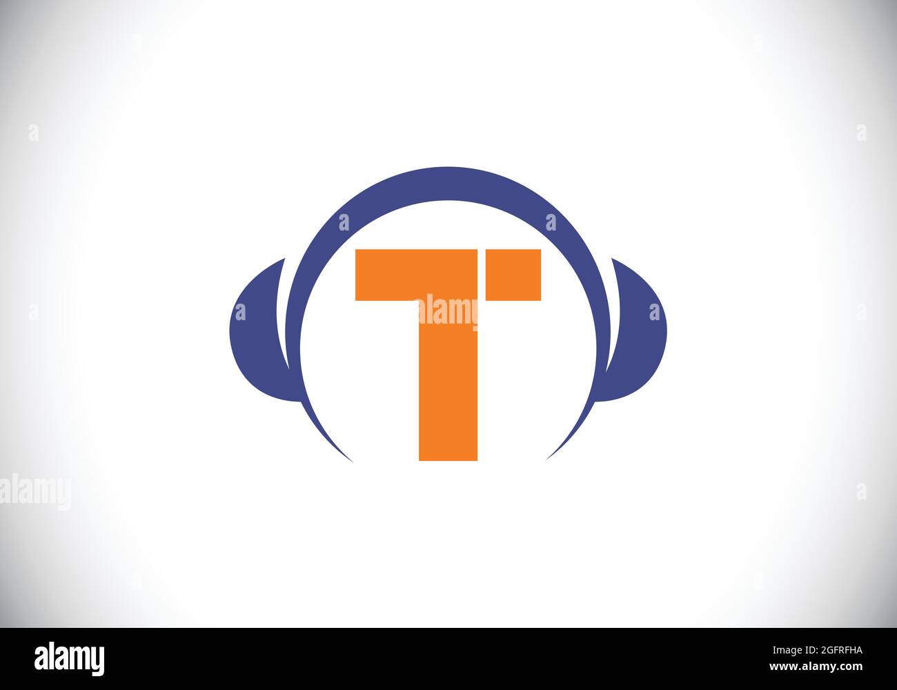 Initial T monogram alphabet with a headphone. Headphone Logo. Music ...