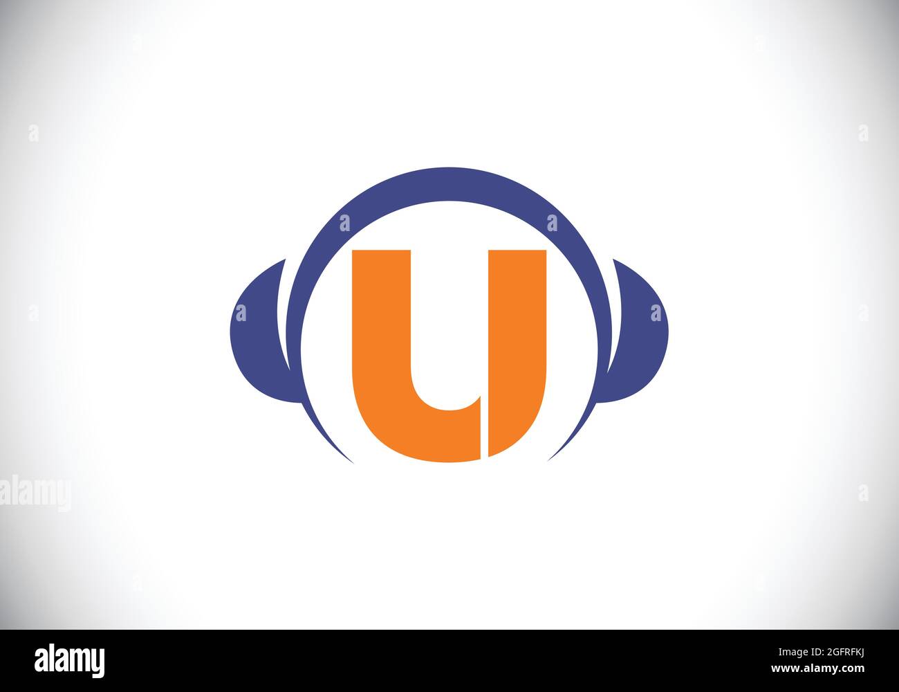 Initial U monogram alphabet with a headphone. Headphone Logo. Music ...