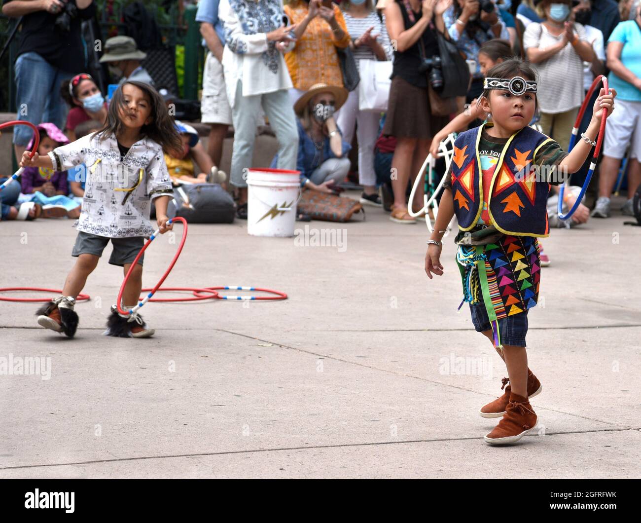 Young Native American hoop dancers perform at the annual Santa Fe ...
