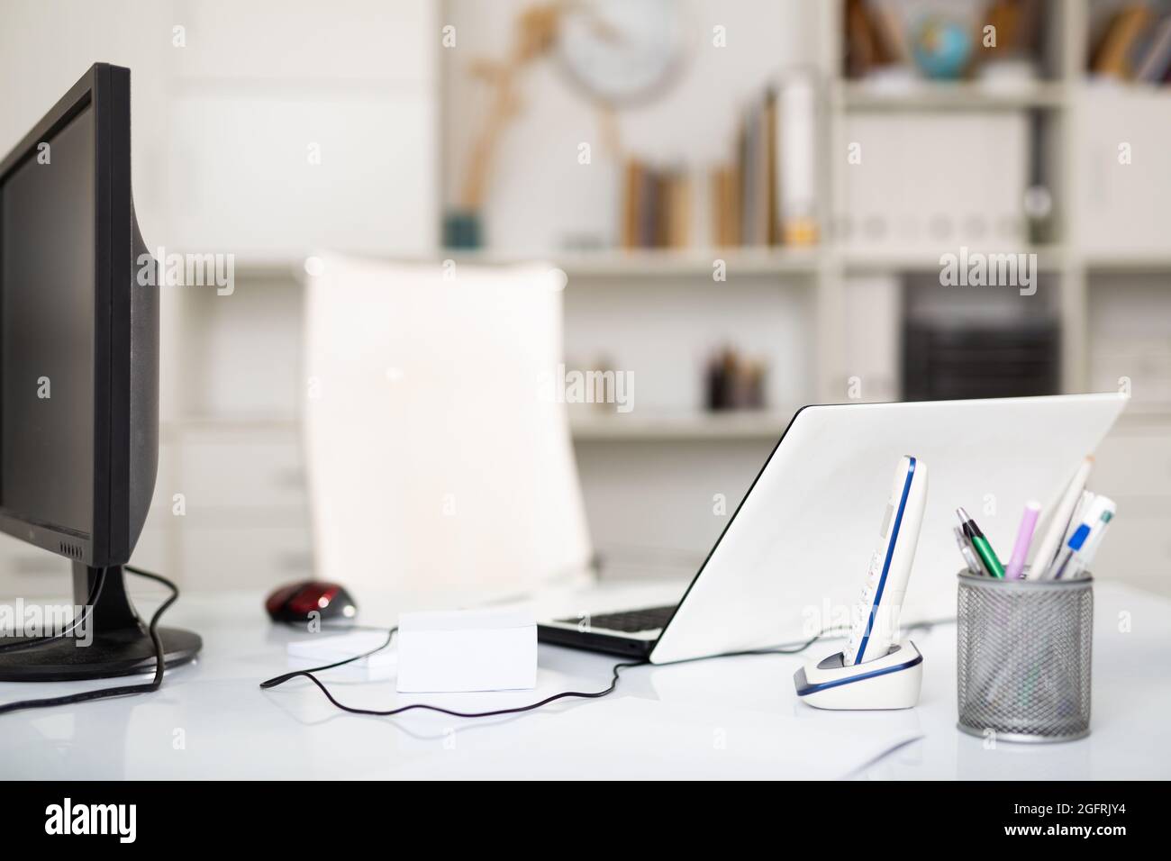 Image of the workplace in the office Stock Photo - Alamy