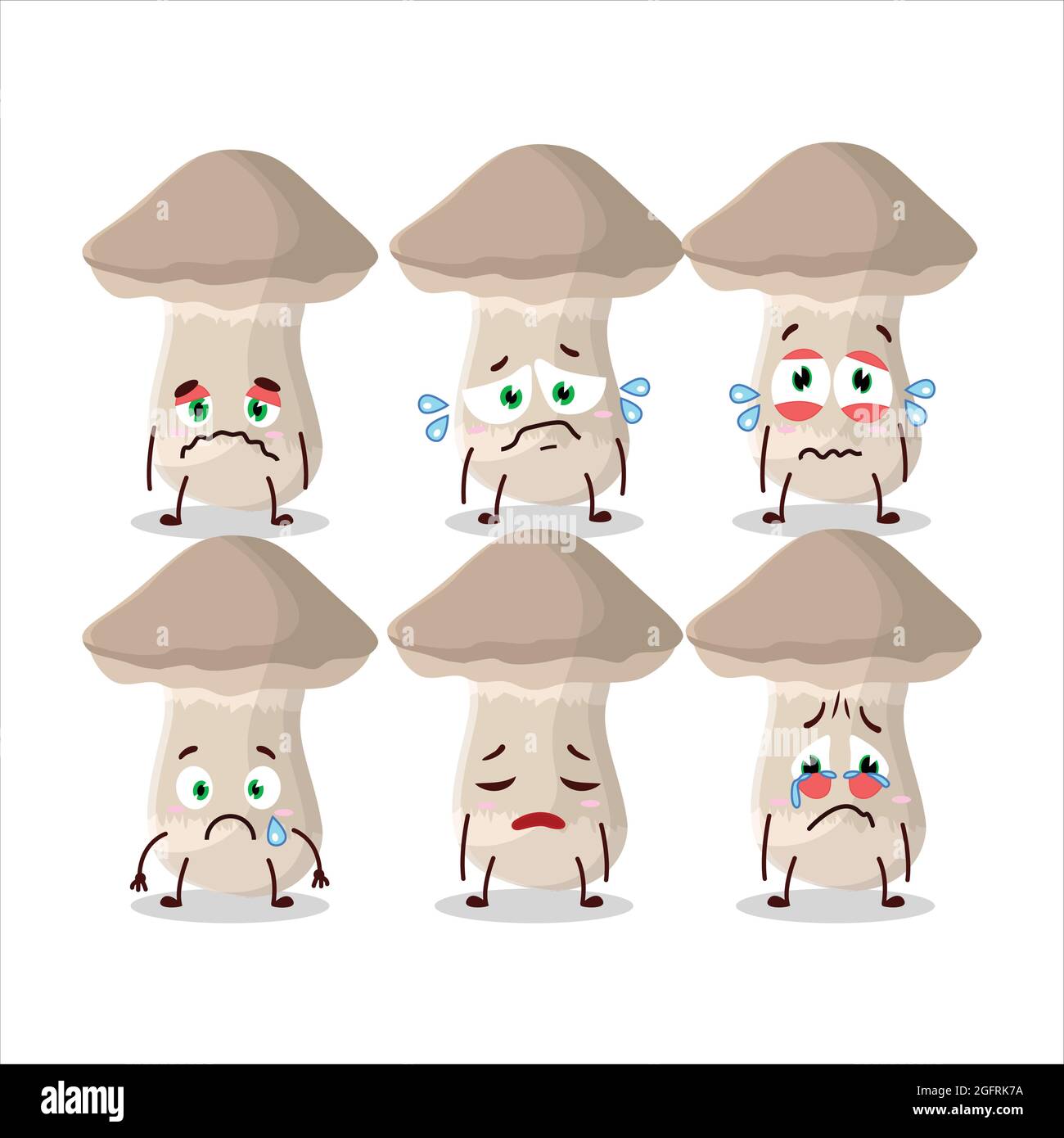Toadstool cartoon in character with sad expression. Vector illustration ...