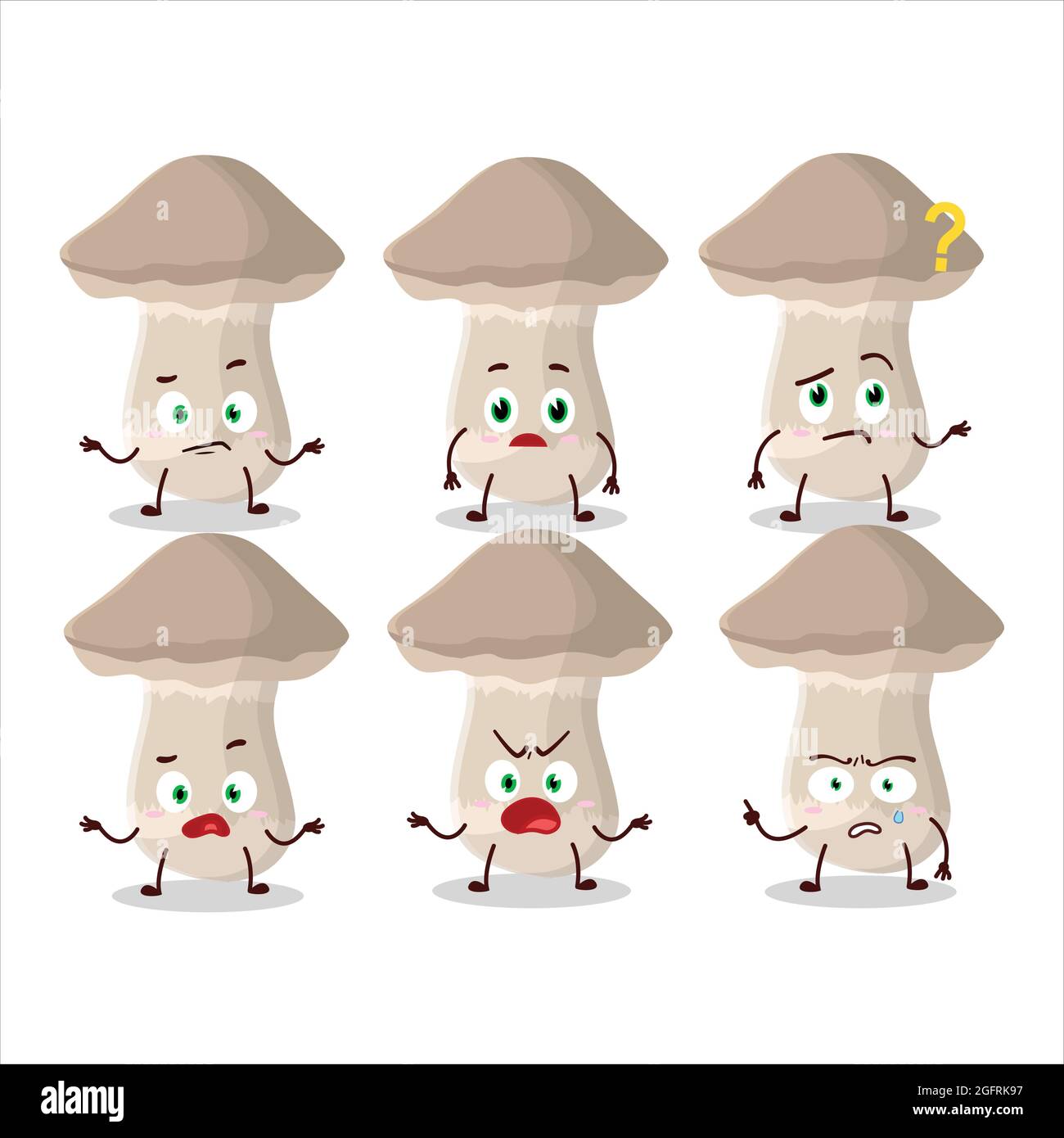 Cartoon character of toadstool with what expression. Vector ...