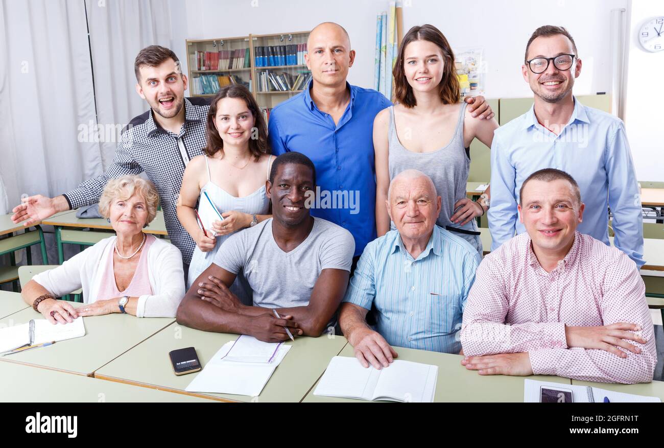 Group students different ages hi-res stock photography and images - Alamy