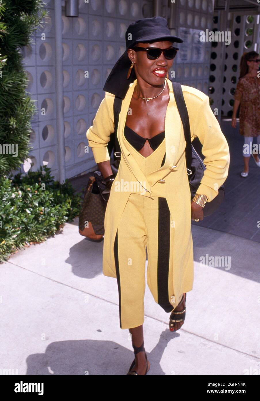 Grace Jones 1990. Credit: Ralph Dominguez/MediaPunch Stock Photo - Alamy