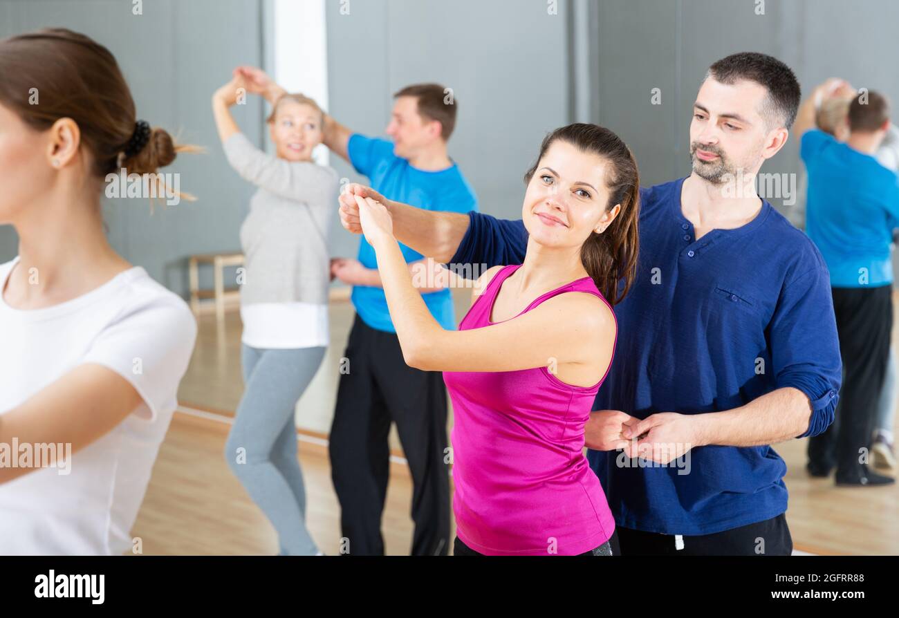 Couple dancers practicing in studio hi-res stock photography and images ...