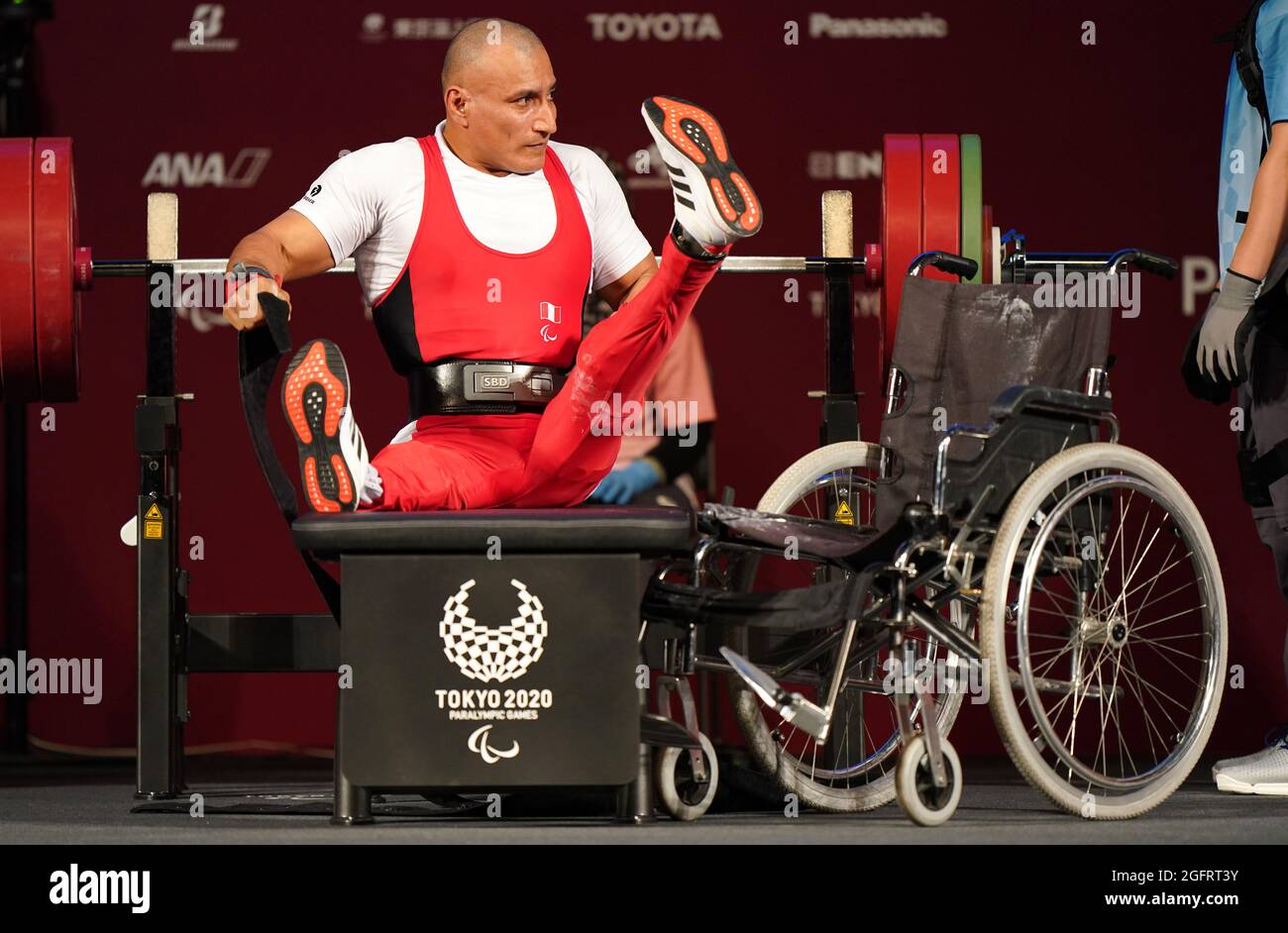 Peru's Neil Moises Garcia Trelles during the Men's -59 kg Final at the Tokyo International Forum ...
