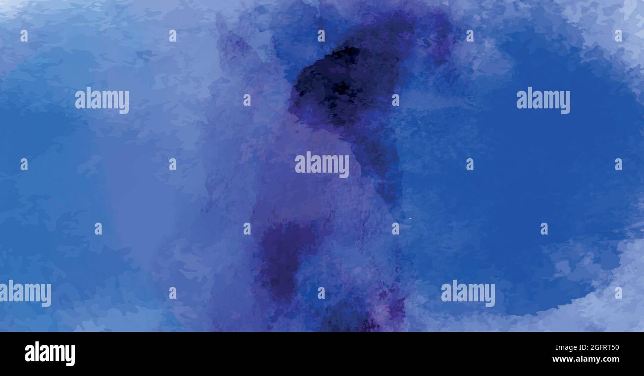 Realistic dark blue painted watercolor abstract background - Vector ...