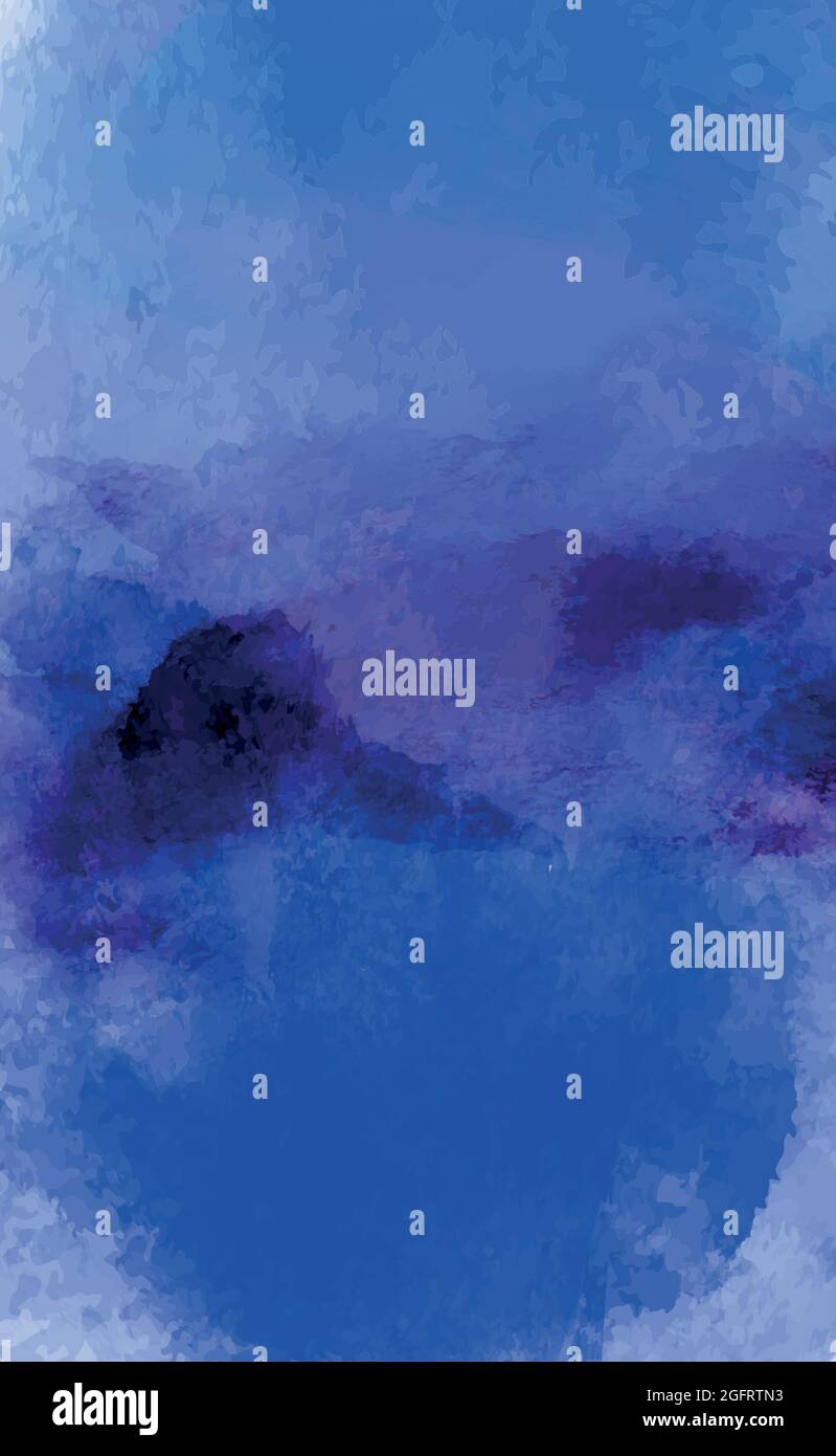 Realistic dark blue painted watercolor abstract background - Vector ...