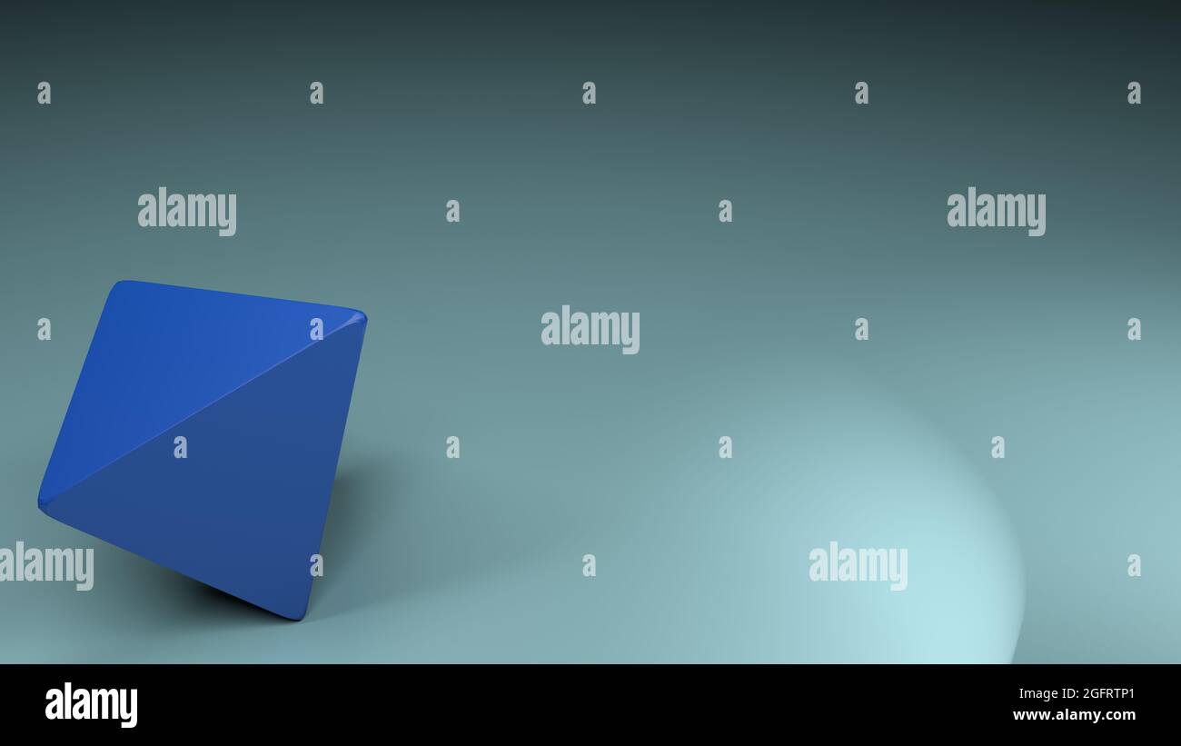 Blue abstract background with blue pyramid - 3D rendering illustration ...