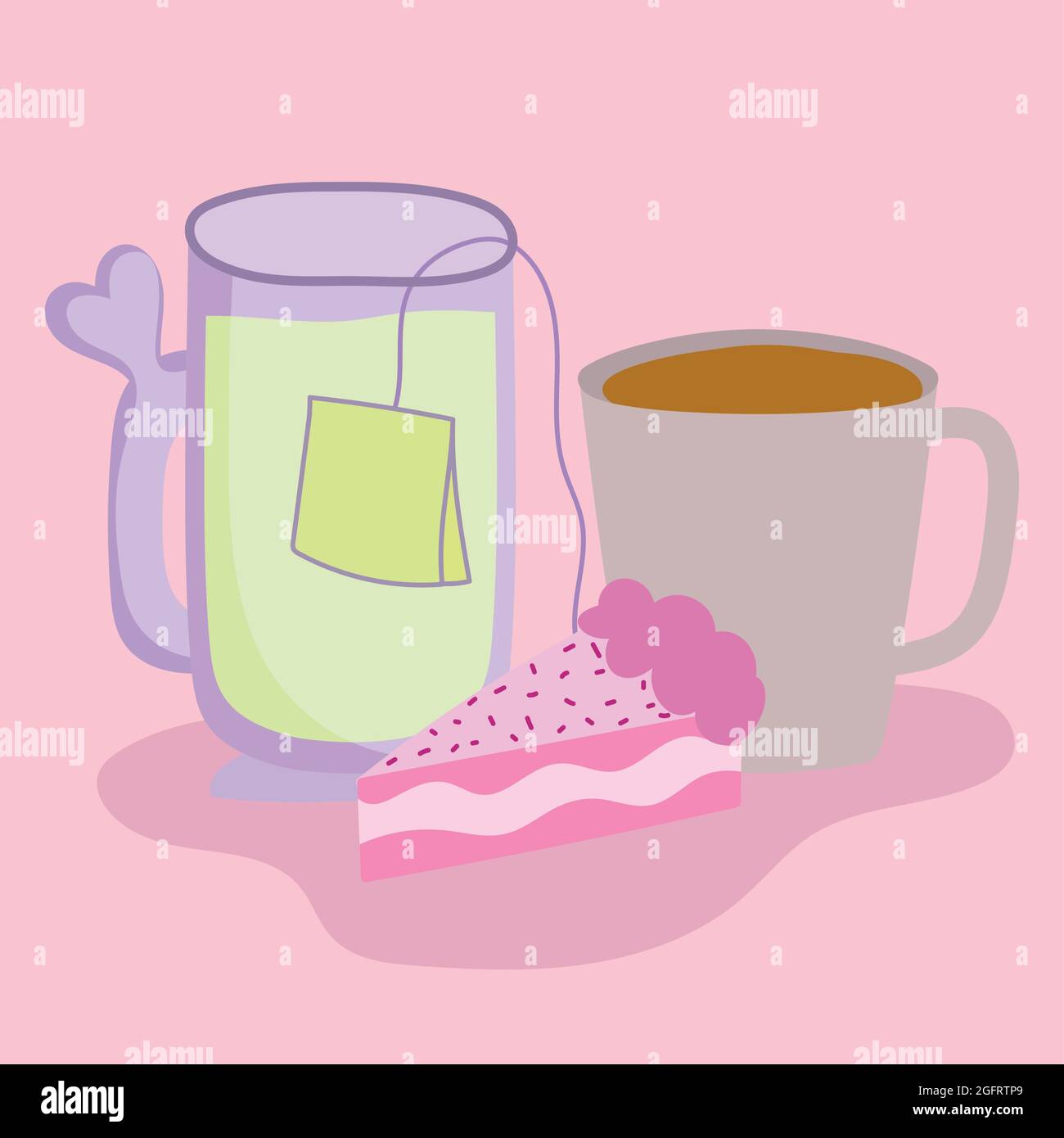 coffee tea and cake Stock Vector Image & Art - Alamy
